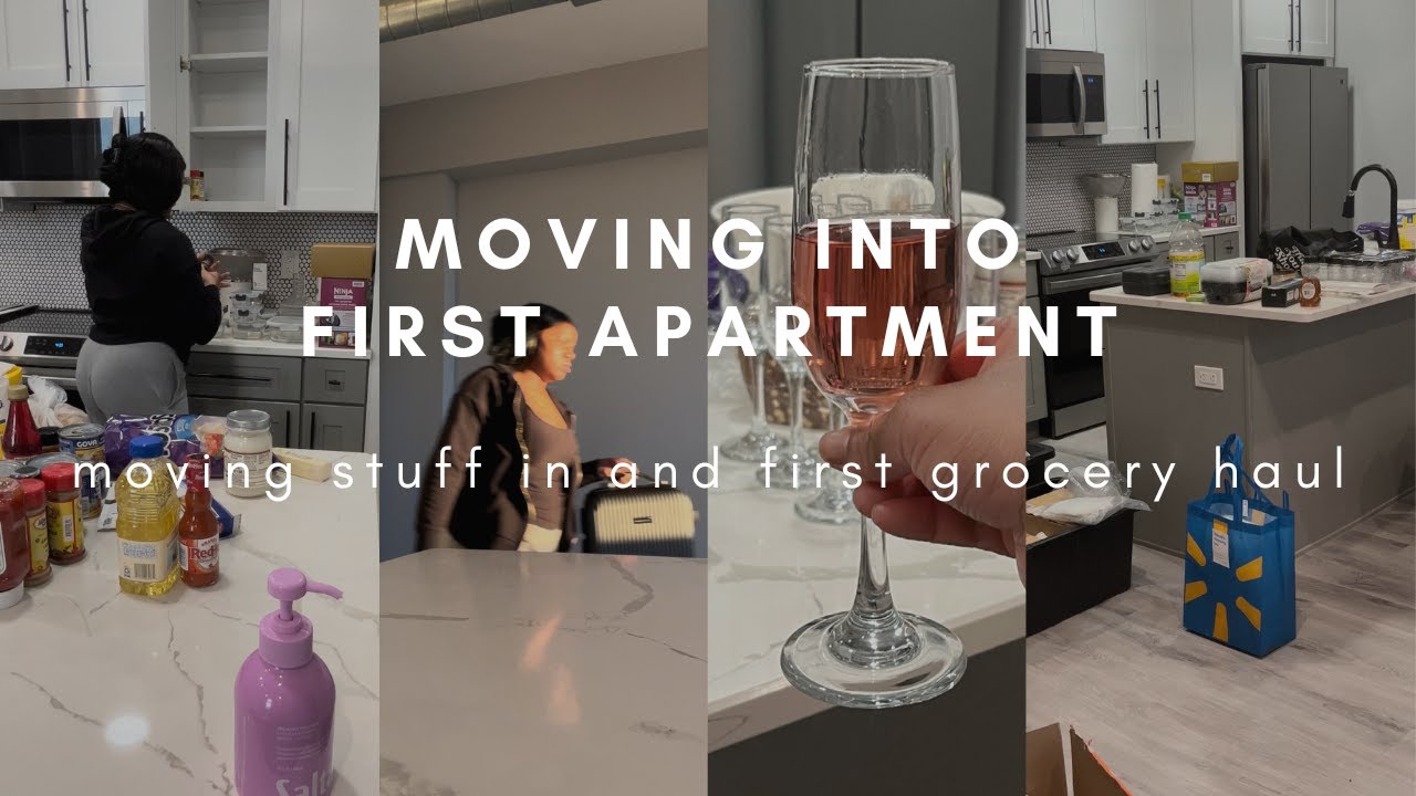 Moving into my first apartment | Eps.3 | moving stuff in & 1st grocery ...