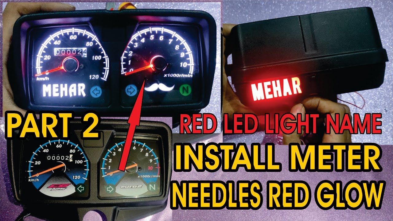 Install Meter Needle LED Red Light Glowing PART 2 - YouTube