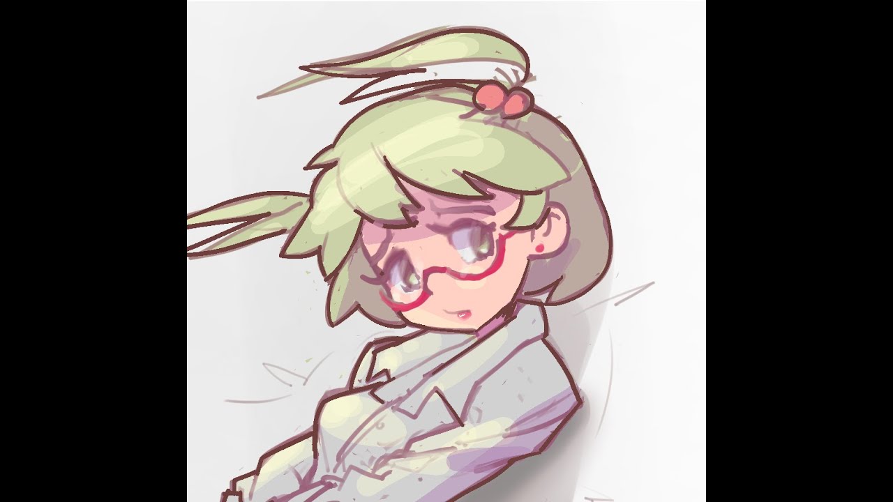 Speed Drawing Process 32 - Office gun lady - YouTube