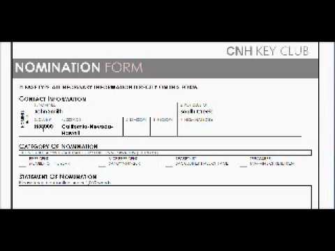 NOMINATION FORM TUTORIAL
