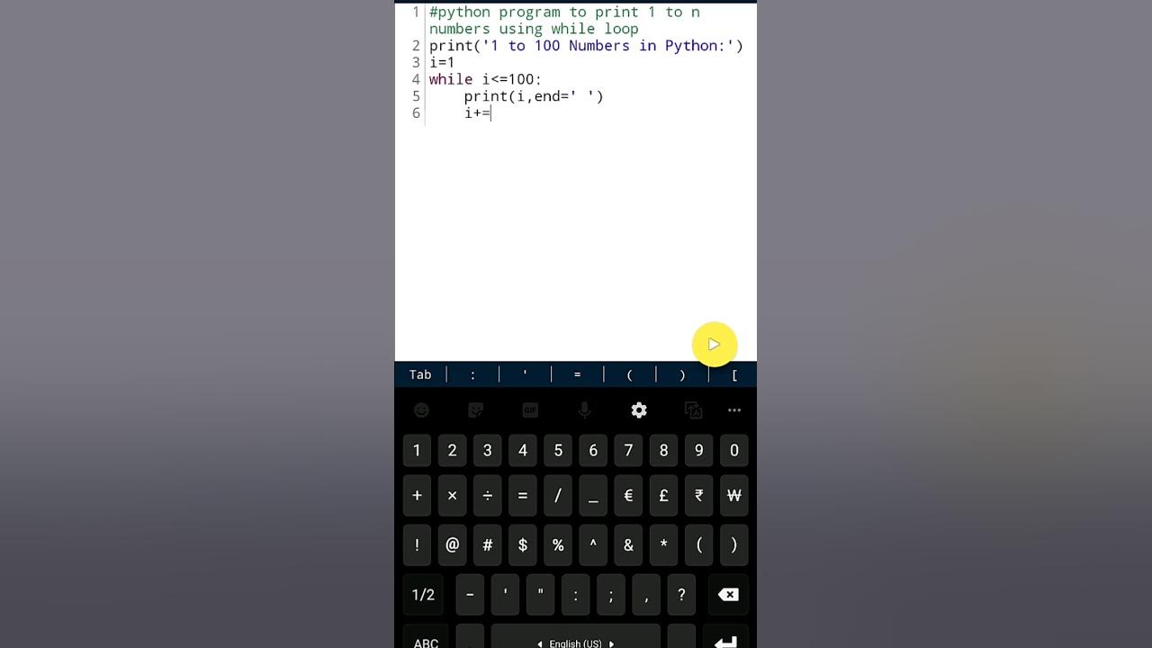 Program To Print 1 To 10 Numbers By Using While Looppythonpythonforbeginnerspythontutorial