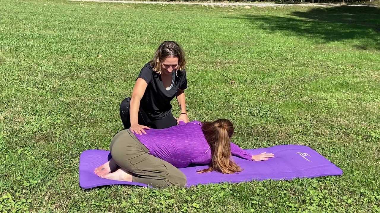 Child's Pose + Assisted Thoracic Rotation - YouTube