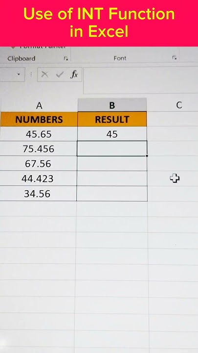 How to use of INT function in excel | Excel tips & tricks #exceltips #tutorials #shorts # ...