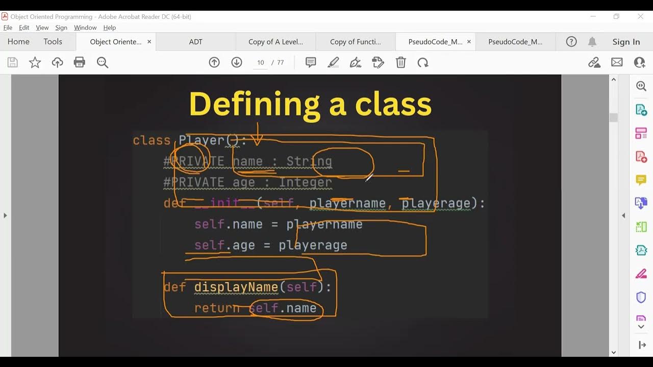 9618 - Python video tutorial Class 4 (Part 4 - OOP Constructor + Private variables ) - Python ...