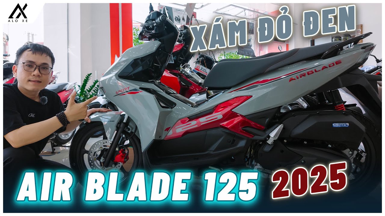 Chi tiết Honda Air Blade 125 2025 Thể Thao Xám Đen Đỏ | Giá xe Air ...