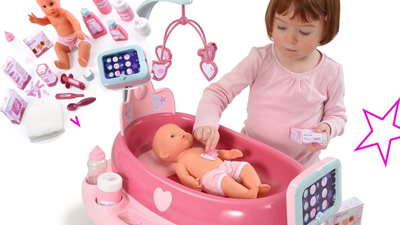 NEW* Smoby Pink Baby Doll Electronic Nursery center || TiaTia - YouTube