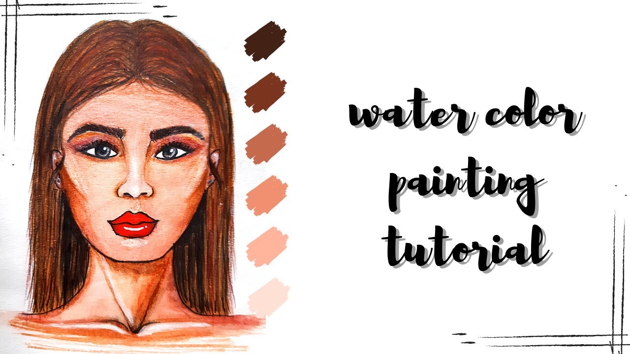 How to paint SKIN color||How to WATER COLOR face||Face RENDERING ...