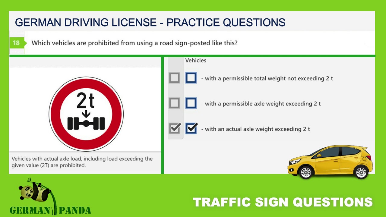TRAFFIC SIGNS 4/32 | Driving License Germany | Theory Exam in English ...