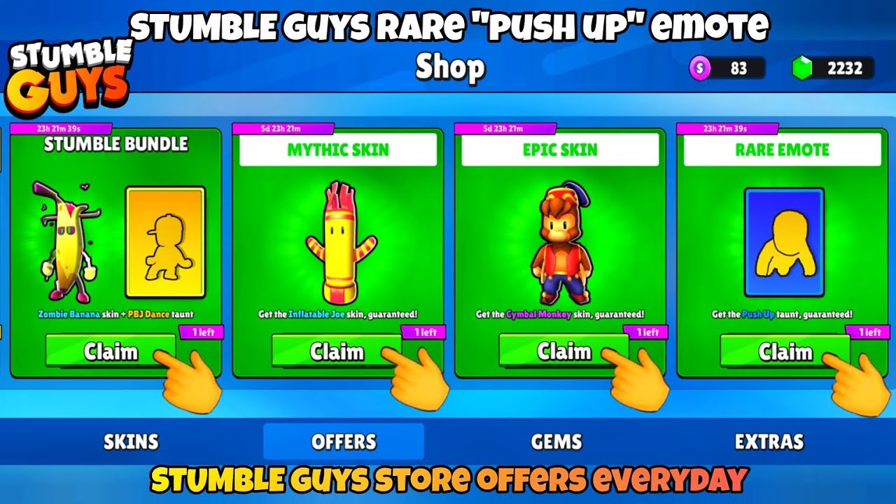 HOW TO GET RARE EMOTE IN STUMBLE GUYS (PUSH UP EMOTE) - YouTube