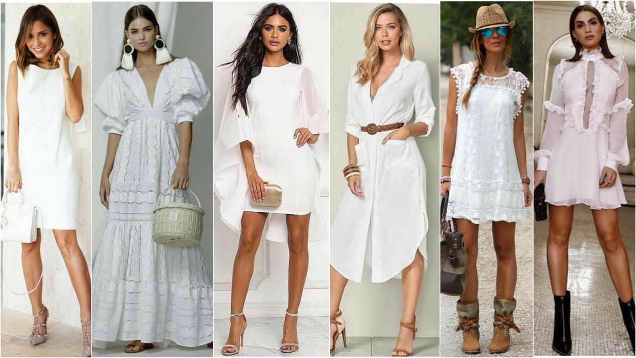 TENDENCIAS EN VESTIDOS DE MODA COLOR BLANCO 🤍🤍 DIFERENTES ESTILOS PARA ...