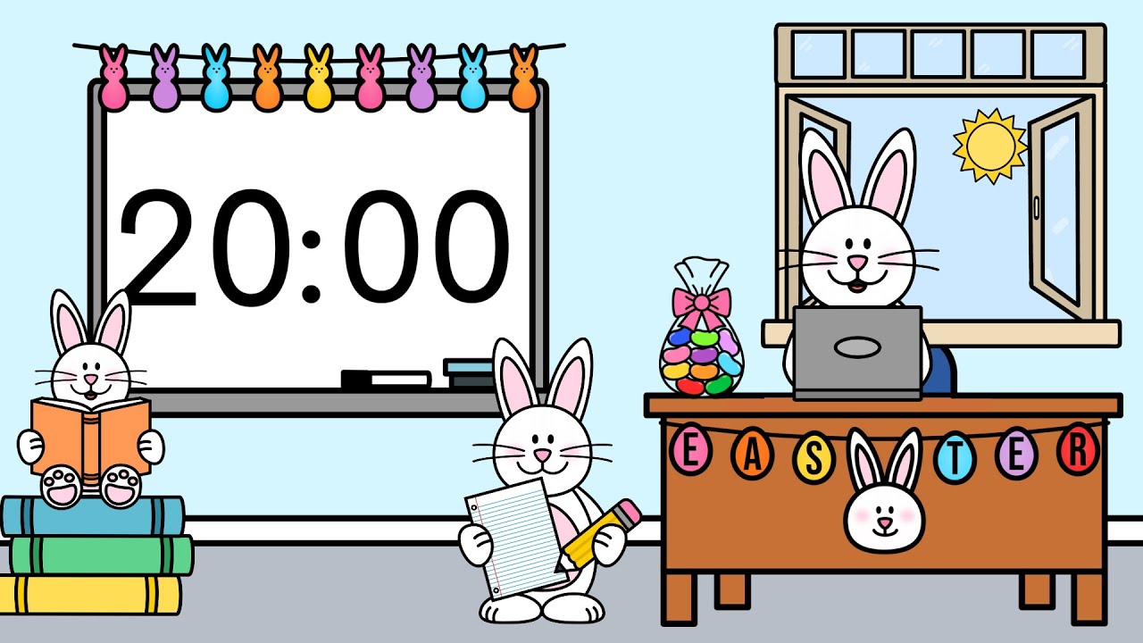 20 minute Easter Classroom Timer with 2 Minute Clean Up - YouTube