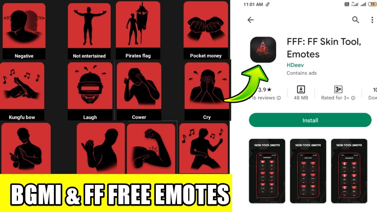 FFF FF SKIN TOOL EMOTES | GET UNLIMITED DIAMONDS | FREE FIRE BUNDLES ...