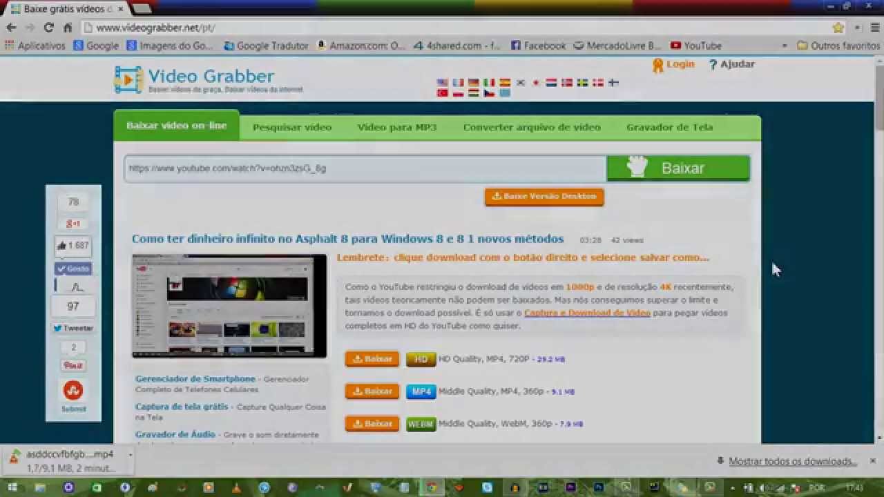 Como baixar videos online pelo Video Grabber - YouTube