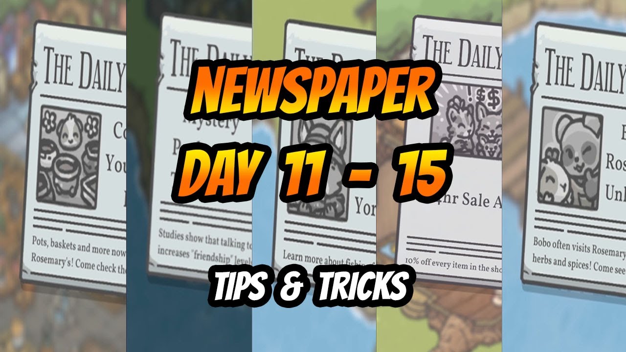 TSUKI'S ODYSSEY Newspaper Day 11 - 15 | Tips & Tricks #3 - YouTube