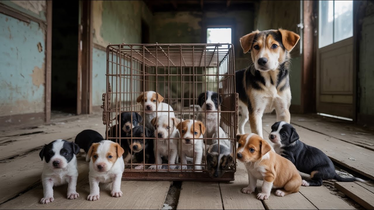 Rescuing Abandoned Puppies Trapped in a Rusty Cage Inside a Deserted ...