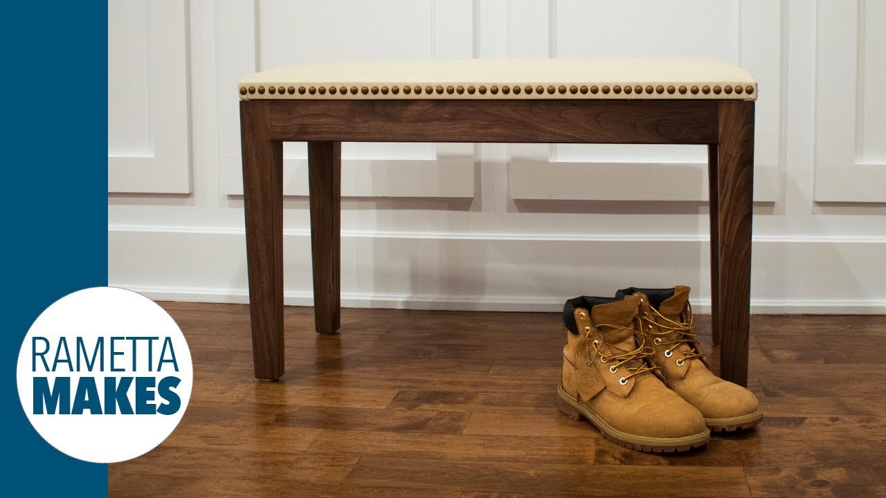 How to Make a Walnut Sitting Bench with Leather Seat // DIY - YouTube