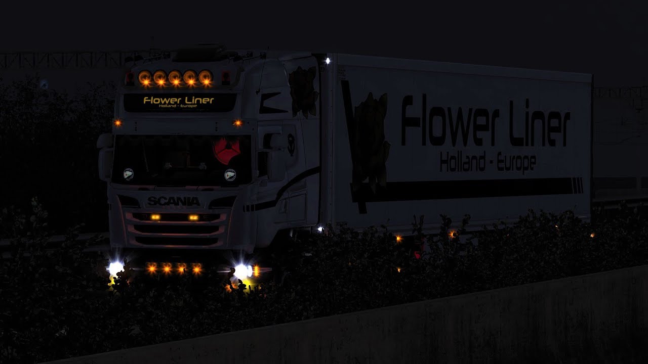 ETS2 SCANIA R580 V8 FLOWER LINER TRANSPORT (Part 2/2) - YouTube