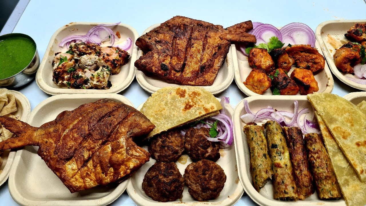 DARYA GANJ KI FRY MACHI AUR MUTTON GILAWATI KE SAATH CHICKEN KEBAB ...
