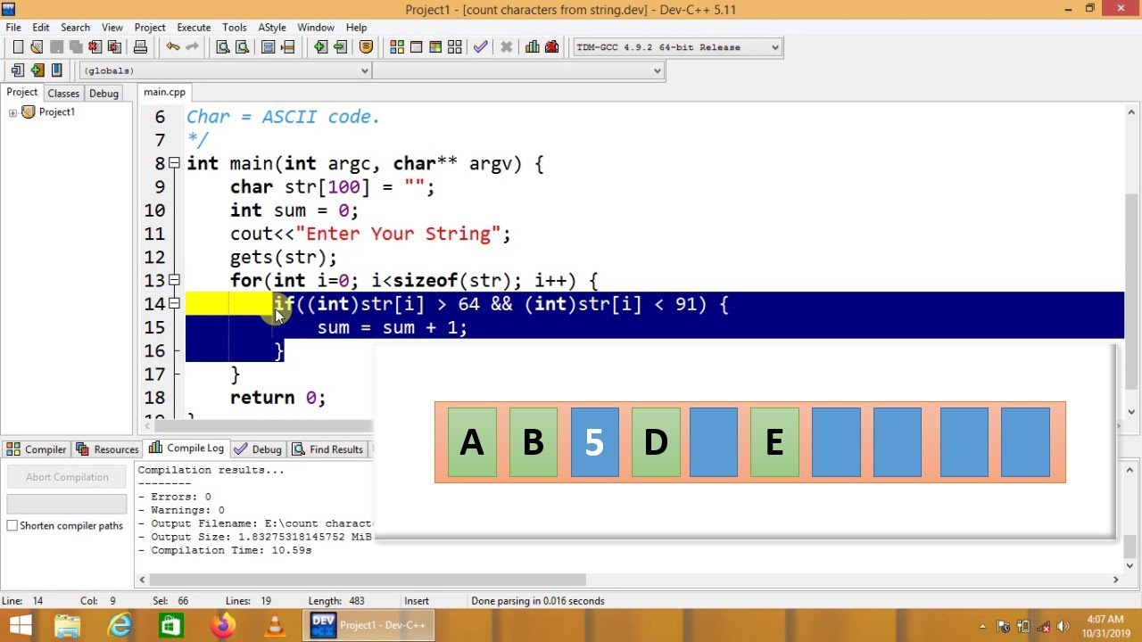Count Alphabets From String In C String Handling In Cc Youtube 4470