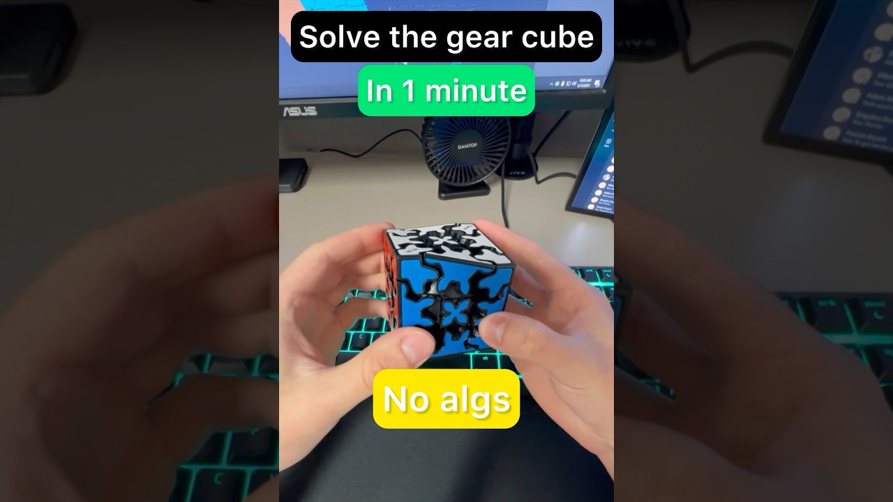 Solve gear cube with no algs #cubing - YouTube