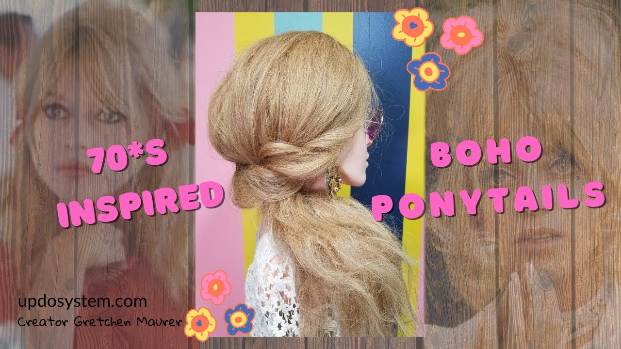 70's Ponytails Pig tails BoHo tutorial - YouTube