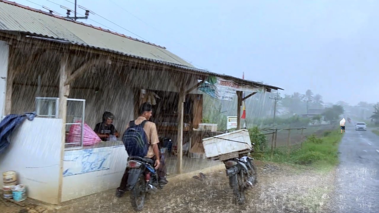 Walking Rain Big Thunder at Afternoon, Relaxing Sound 99% for Insomnia - YouTube