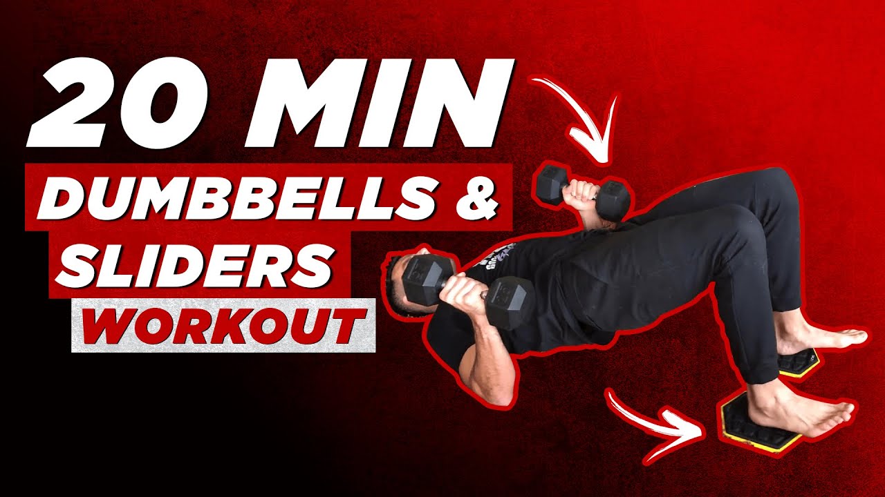20 Minute Dumbbells and Sliders Home Workout to Burn Fat and Build ...