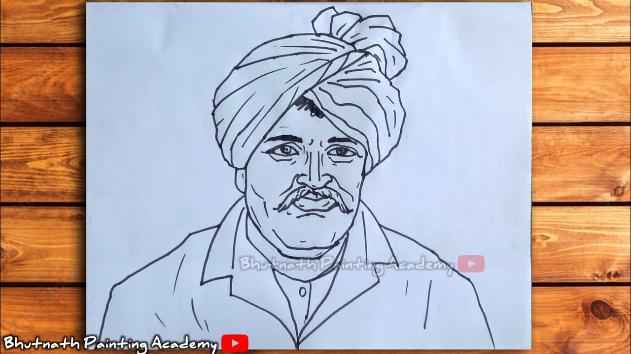 shahu maharaj drawing outline - YouTube