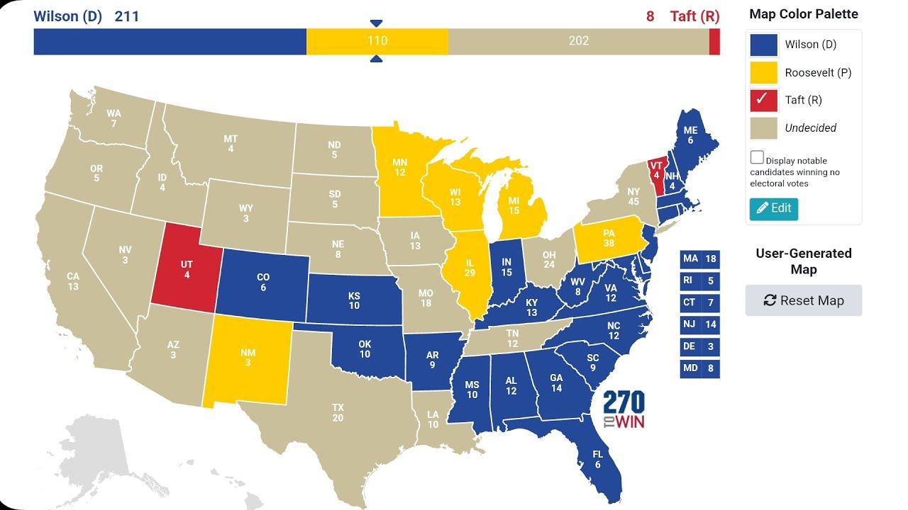 Alternative presidential election 1912 Taft/Roosevelt/Wilson - YouTube