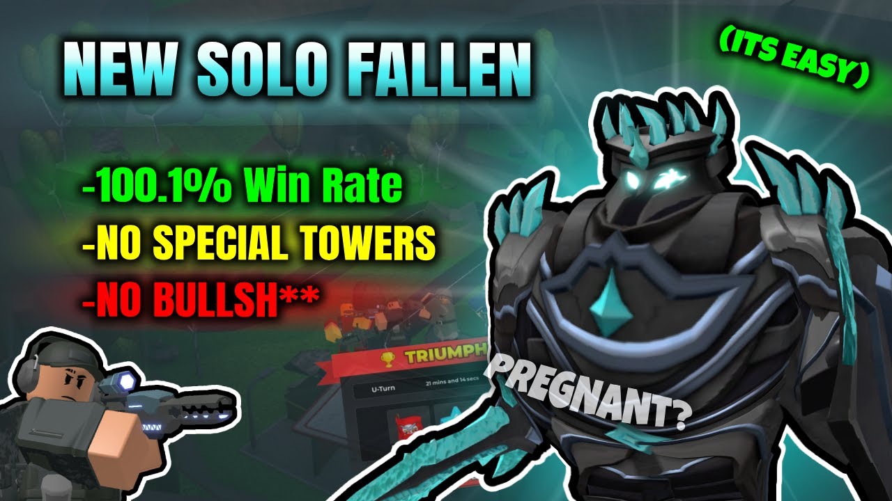 HOW TO SOLO NEW FALLEN IN TDS NST (100.1% UPDATED Win Strategy) (Roblox ...