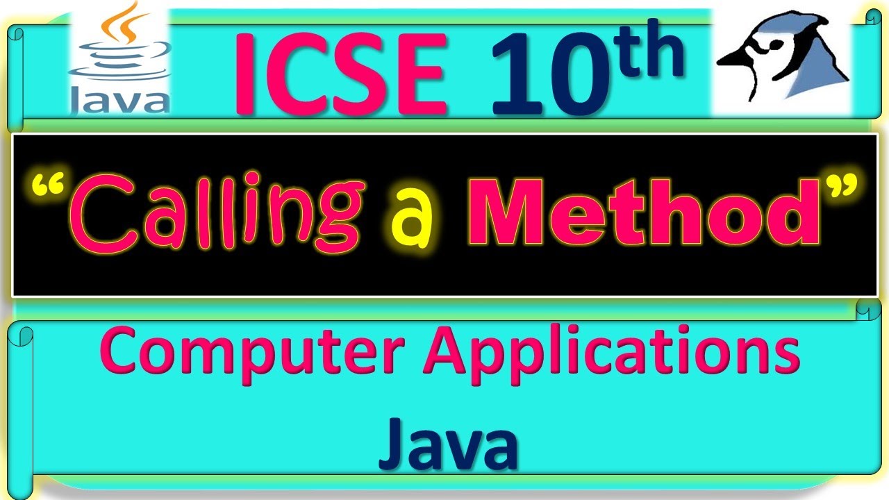 ICSE 10th Computer Application || Calling Function in Java - YouTube