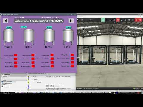 Tank level Control(PID) with SCADA Using Tia Portal (S7-1500) connected ...