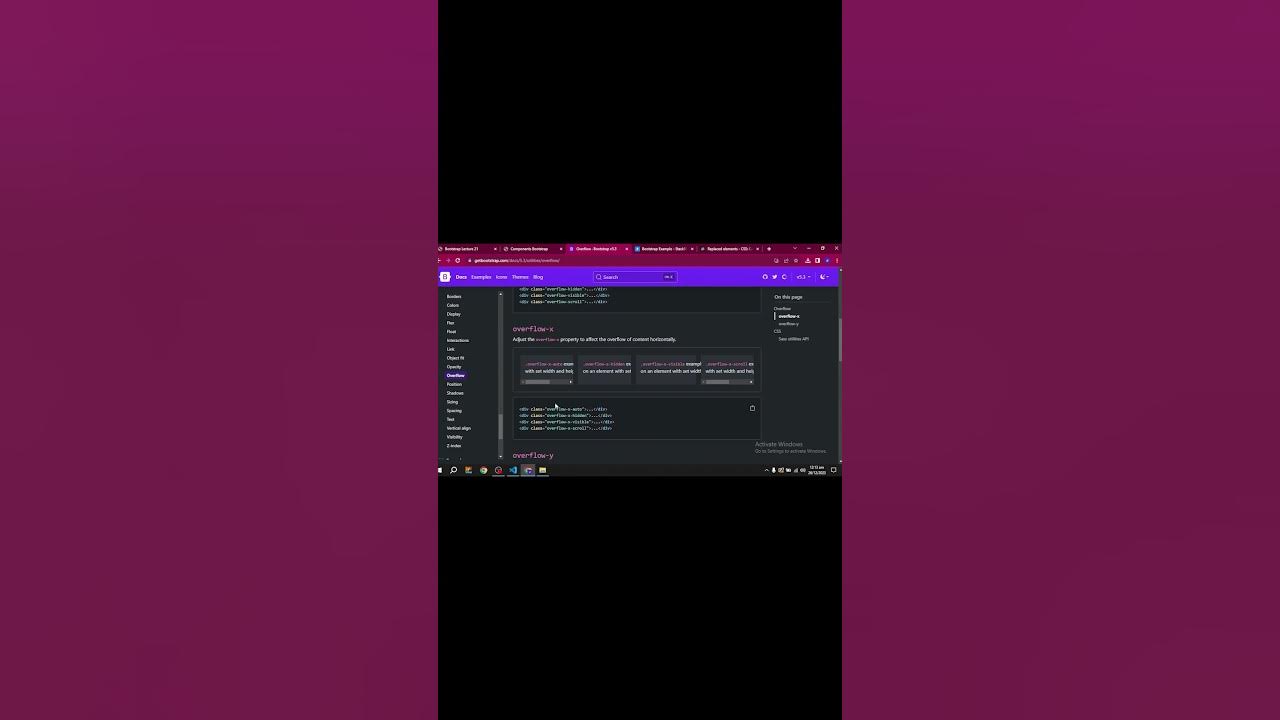 What Is Overflow X And Overflow Y In Bootstrap Bootstraptutorial Bootstrap Coding Youtube