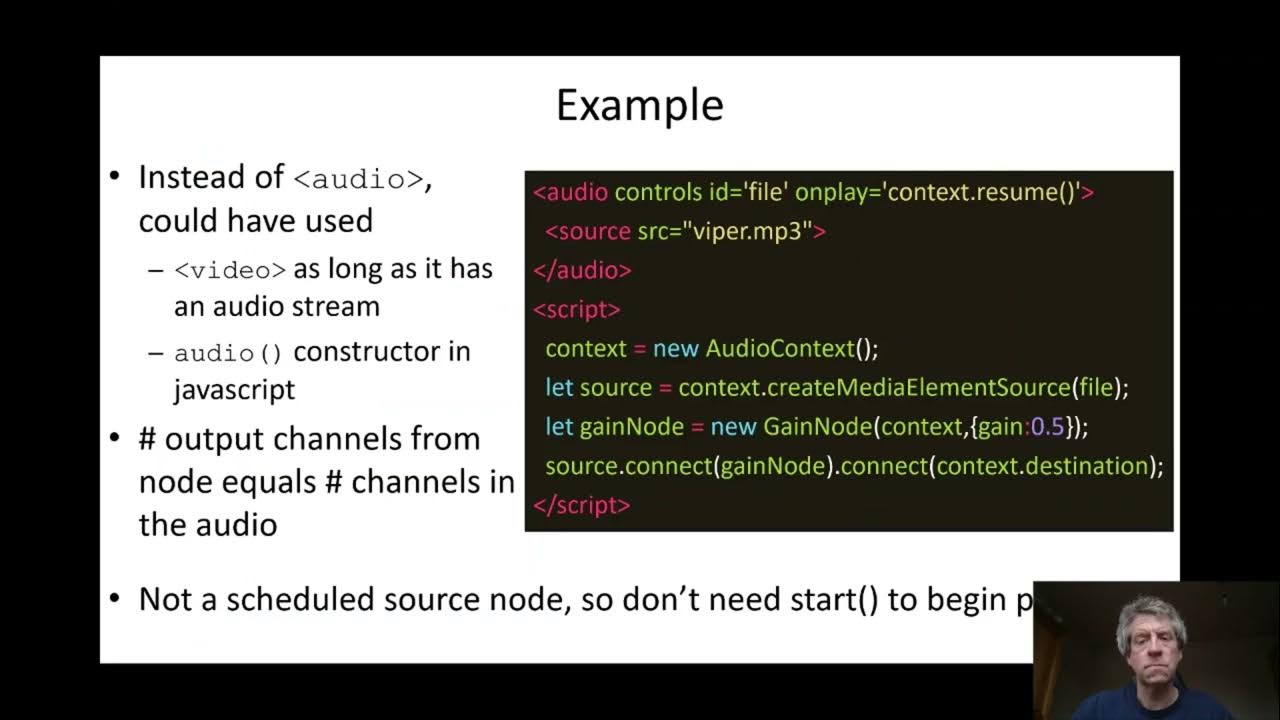 Loading playing and recording audio in the Web Audio API - YouTube