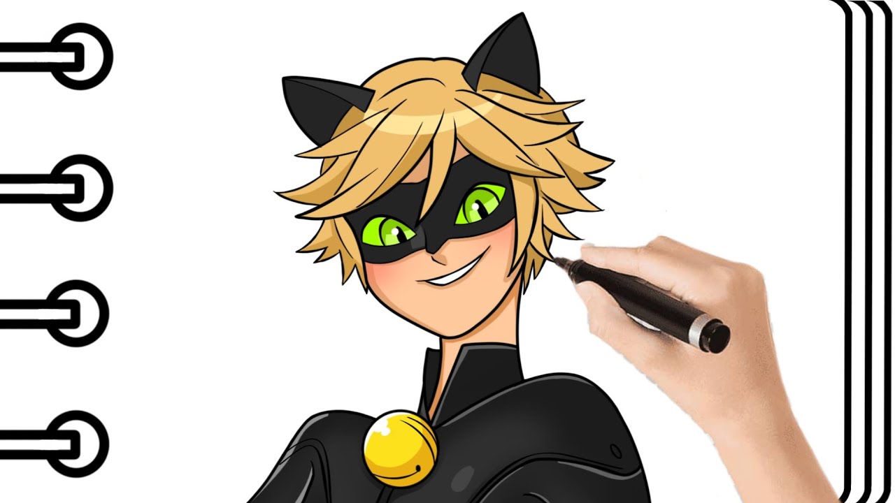 Como DIBUJAR a CAT NOIR paso a paso FACIL | Mapi Art TV - YouTube