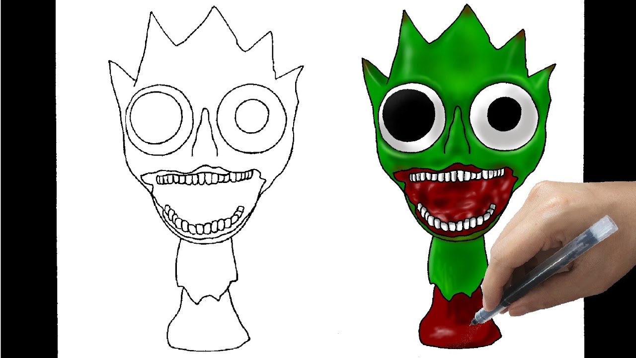 How to draw horror lime sprunki in garry's mod - YouTube