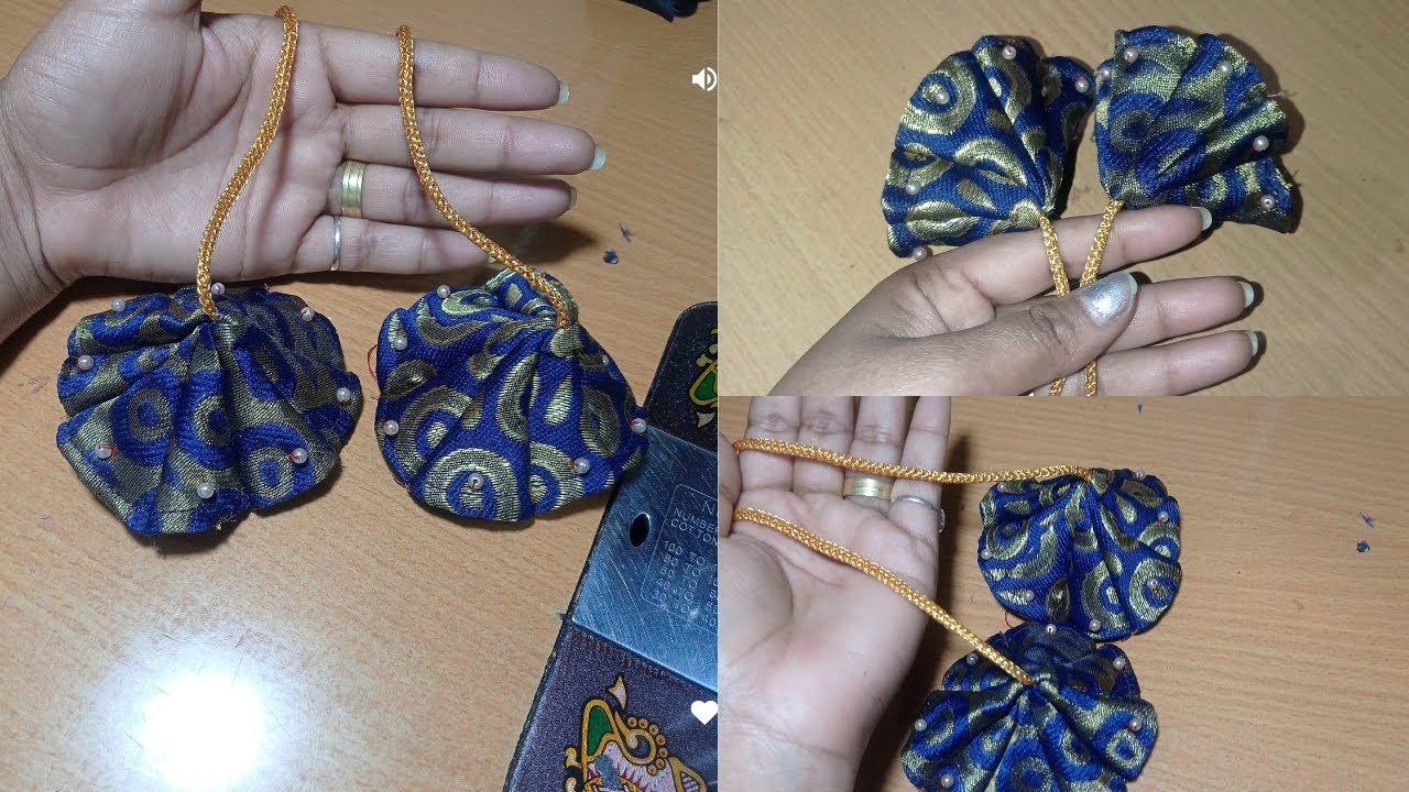 Easy Latkan Making Tutorial|Febric Flower Latkan Design|For Blouse ...
