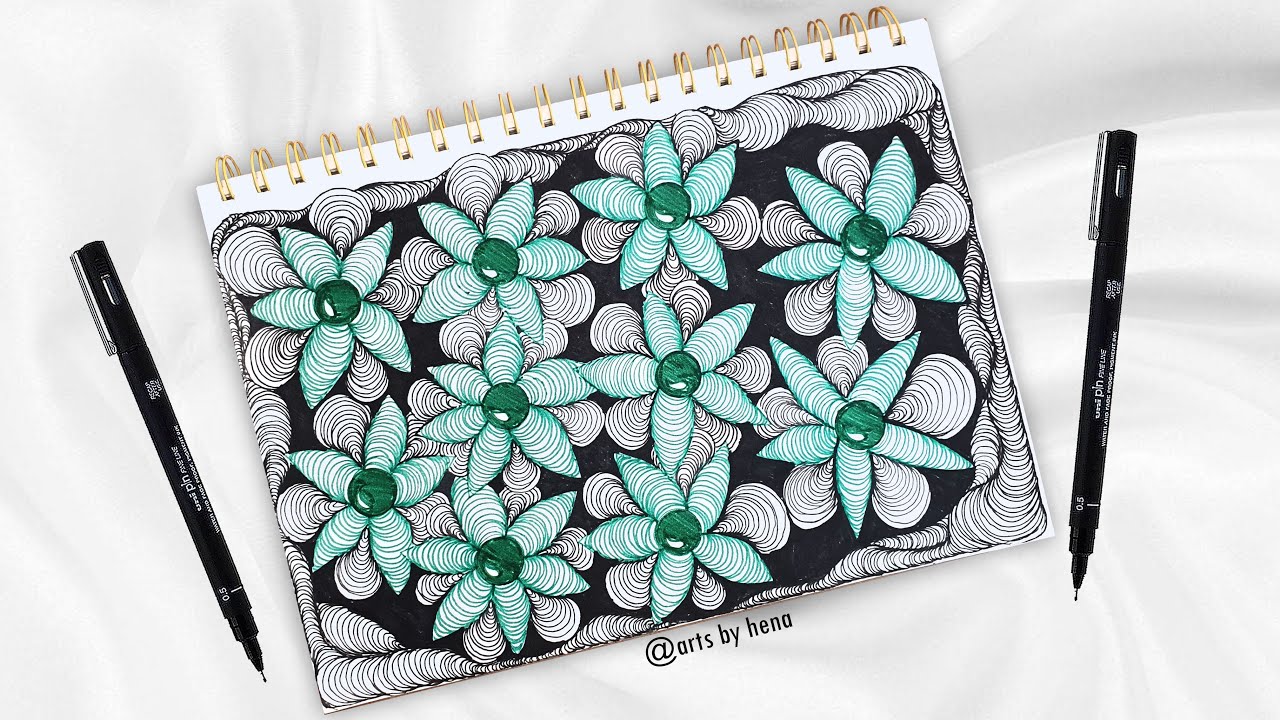 How To Draw Easy Zentangle Pattern For Beginners | Zentangle Art ...
