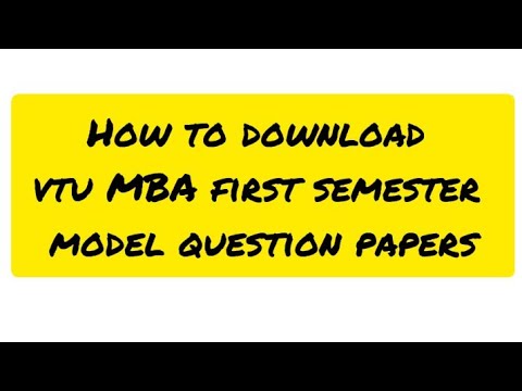 How to download VTU MBA 1st semester MODEL QUESTION PAPER (2020 & 2018 ...