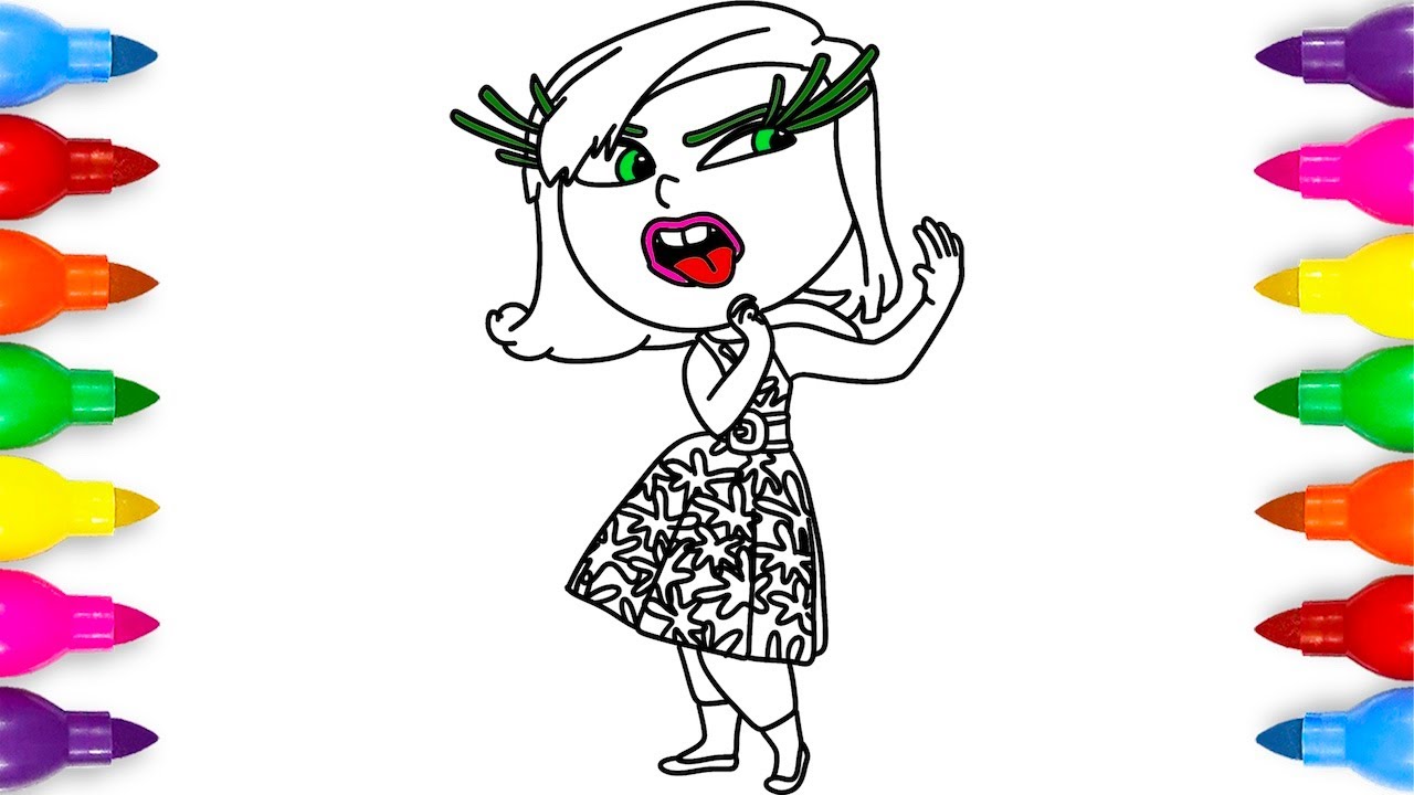 Inside Out 2 Disgust Coloring Pages - YouTube