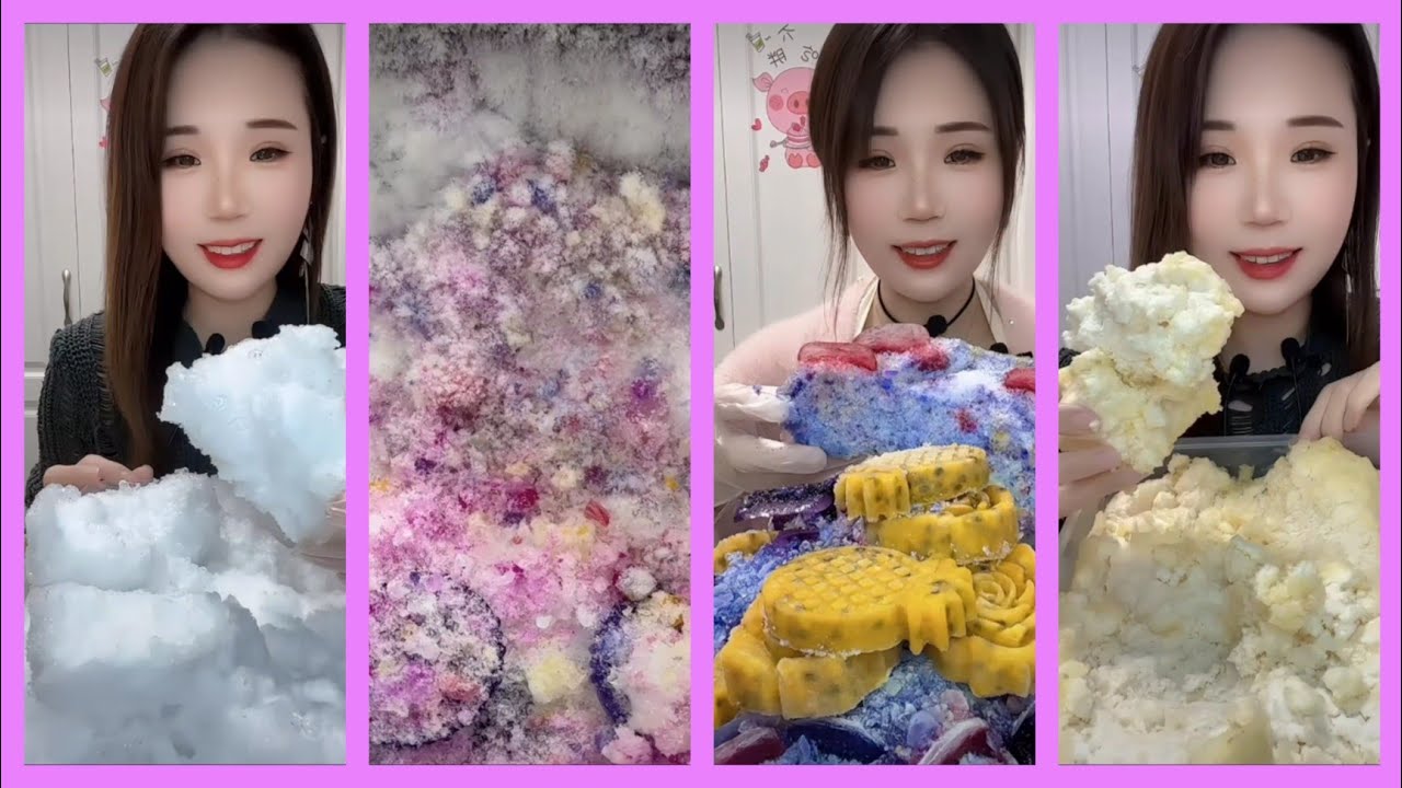 ASMR REFROZEN SHAVED ICE EATING WITH ICE CHIPS - YouTube