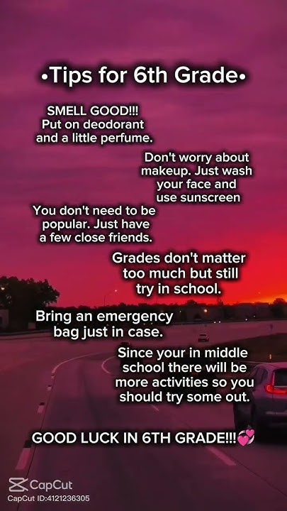 Tips for 6th grade! #advice #middleschool #6thgrade #grwm #tips #school ...