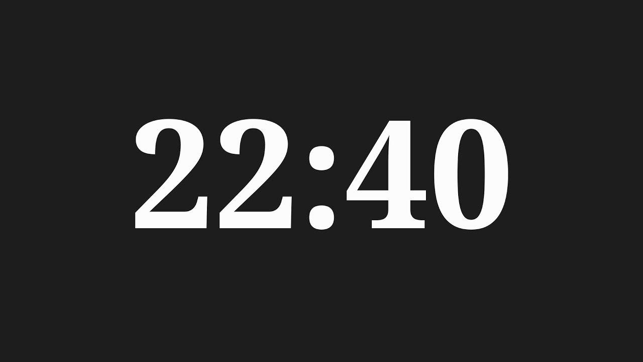 22 Minutes 40 Seconds Countdown Timer - YouTube