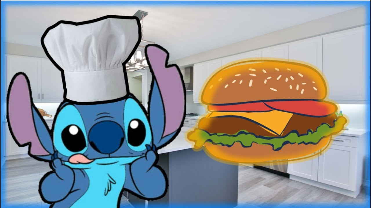 STITCH COOKS BURGERS!!!Roblox cook burgers - YouTube