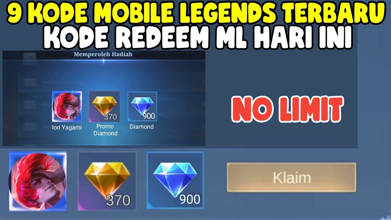 NO LIMIT! 9 KODE REDEEM ML TERBARU KODE REDEEM MOBILE LEGENDS KODE ...