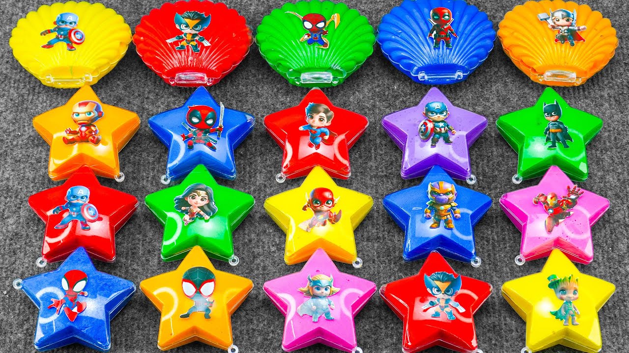 Marvel Slime Surprise! Clay Art with Spider-Man, Superman, Hulk, Thor ...