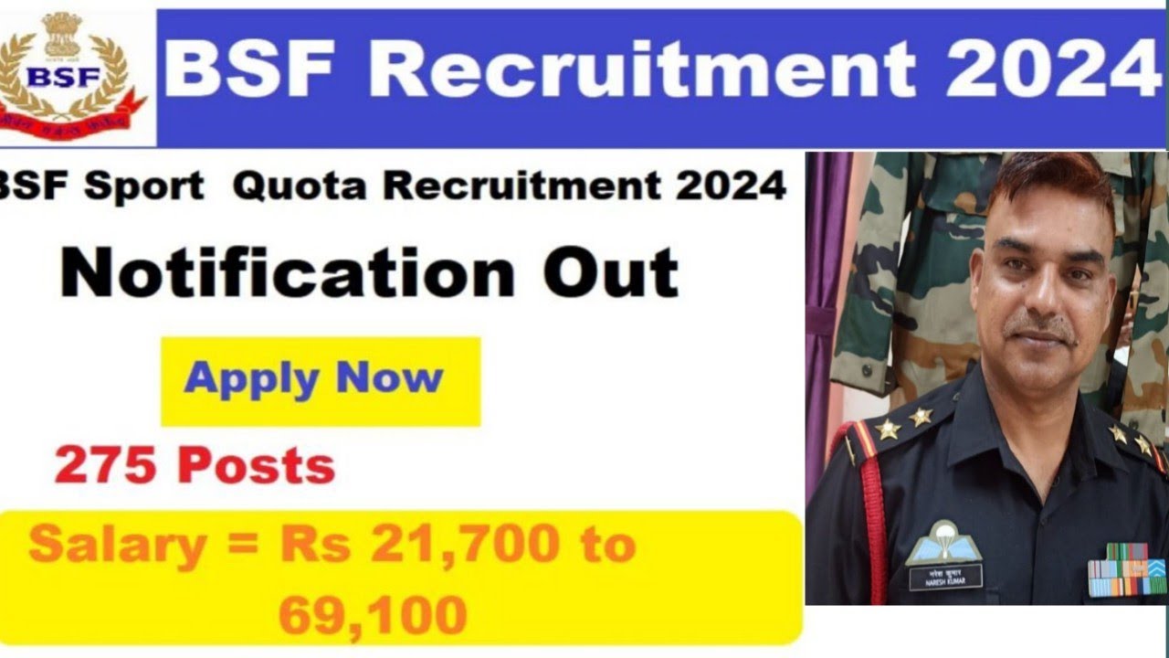 BSF sports Recruitment male and female all india vacancy | #army #bsf # ...