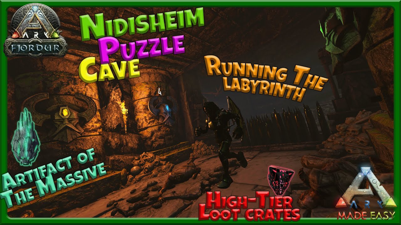🧩 Puzzle Cave Labyrinth & Artifact of the Massive 💎 Fjordur ARK: Made ...
