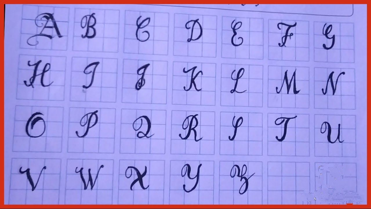 Calligraphy/ How to draw calligraphy alphabet A to Z - YouTube