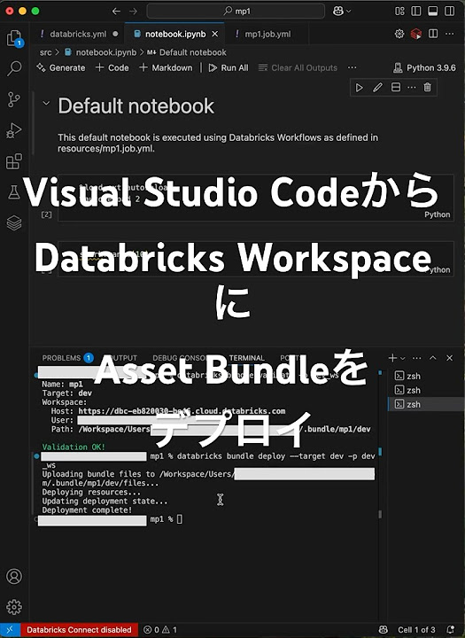 5.Visual Studio Codeで開発したAsset BundleをDatabricksワークスペースにDeployしてみた #databricks #cicd #shorts ...